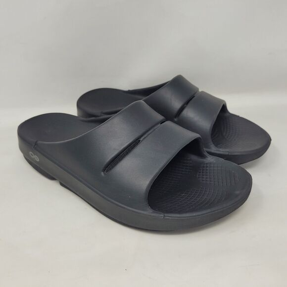 OOFOS | Shoes | Oofos Ooahh Slides Womens 9 Black Slip On Slide ...